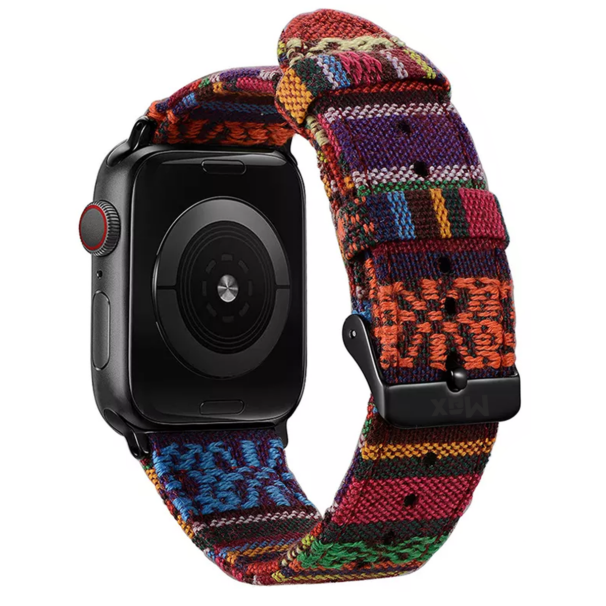 Max Tribal Fabric Watch Strap Compatible with all Apple iWatch Red/Pur ...