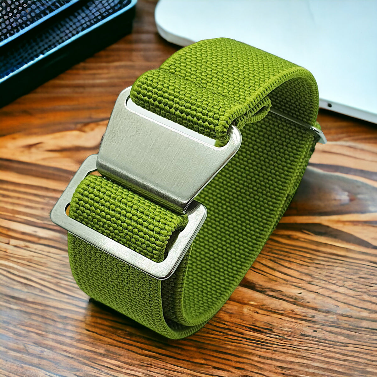 Max French Marine Nationale Elastic Watch Strap Green – Max Watch Straps